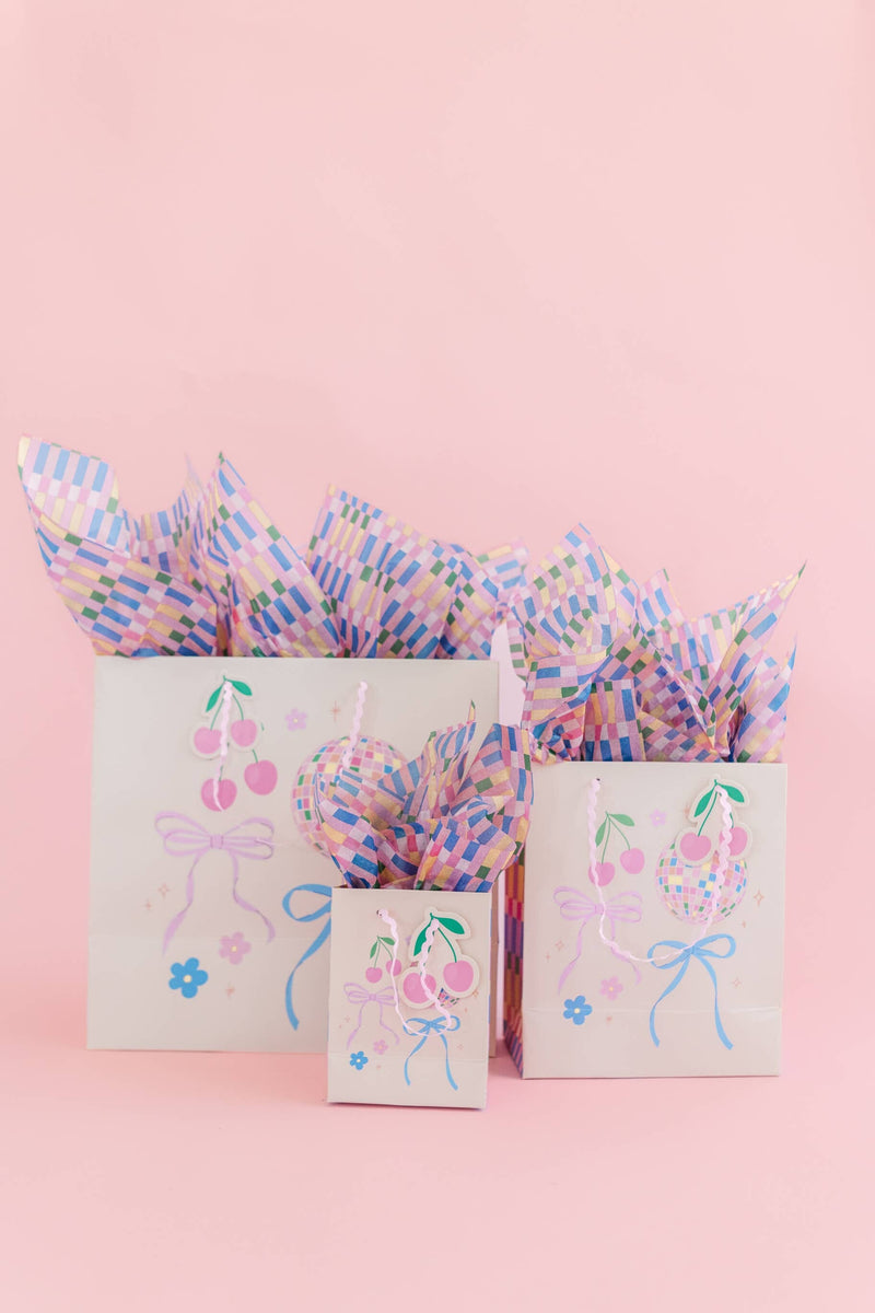 Disco Ball + Cherry Bows Gift Bag with Tag: Medium – Invite Me