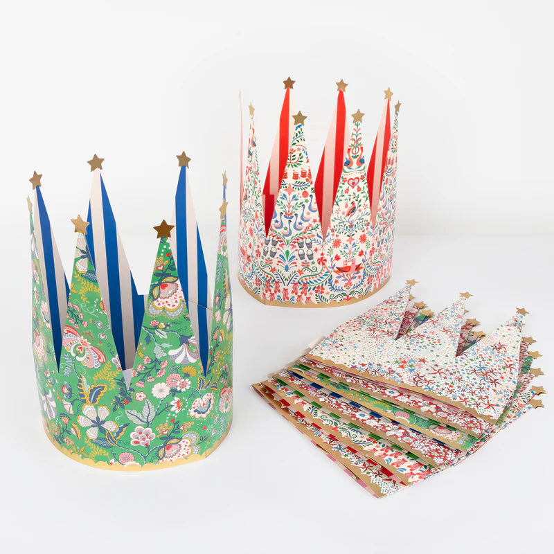 Meri Meri x Liberty London Festive Party Crowns ( Pack 8) – Invite Me
