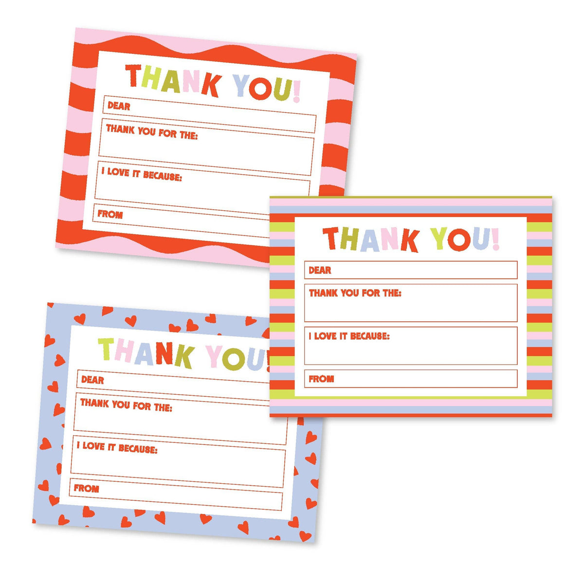 SWEETNESS KIDDO CARDS: Set of 12 Fill-in-the-Blank Thank You Notes ...