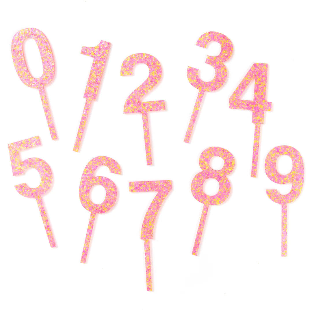 Pinks Glittery Cake Topper Number 6 – Invite Me