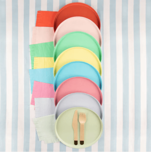 Rainbow Compostable Eco Plates Small (Pack 8) – Invite Me